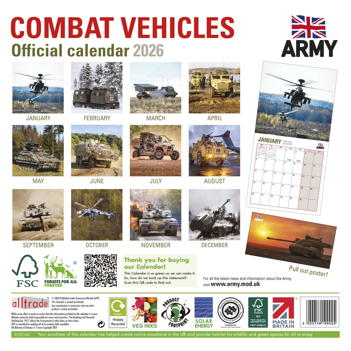 Combat Vehicles Official Army Calendar 2026 – Alltrade - Online